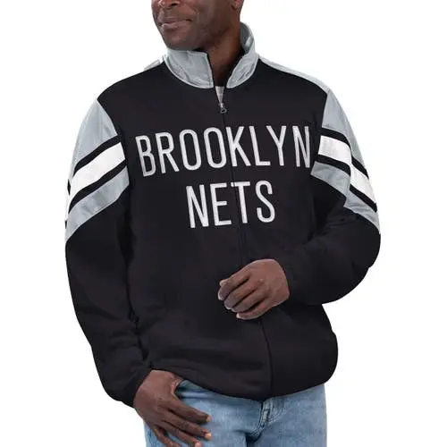 G-III SPORTS BY CARL BANKS Brooklyn Nets Game Ball Full-zip Track Jacket - Black