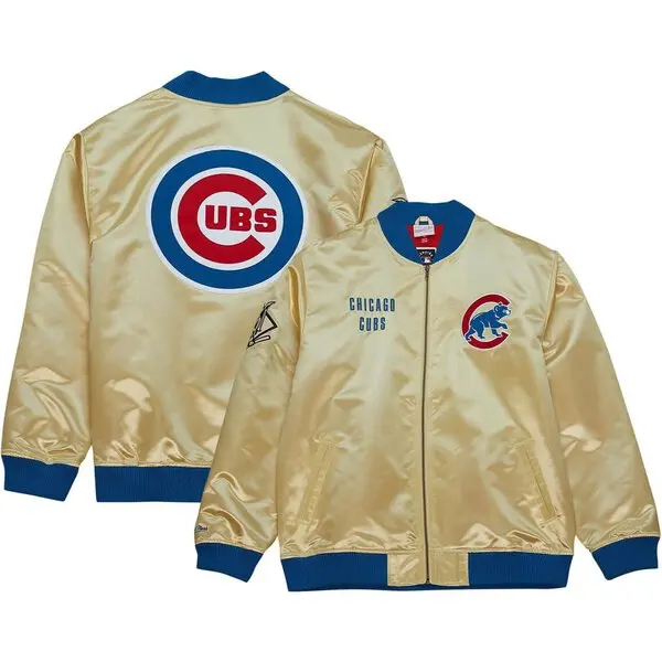 Mitchell & Ness Chicago Cubs Og 2.0 Lightweight Satin Full-zip Jacket - Gold