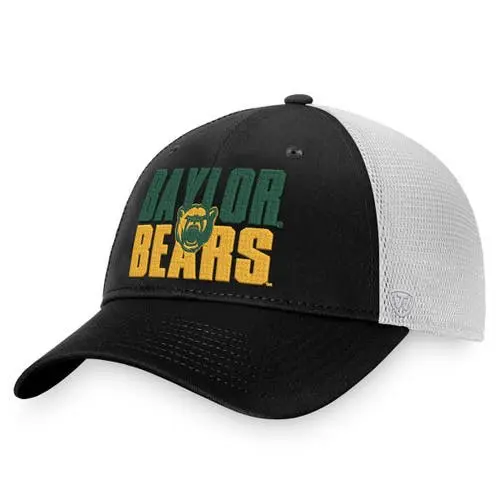 Top Of The World White Baylor Bears Stockpile Trucker Snapback Hat - Black