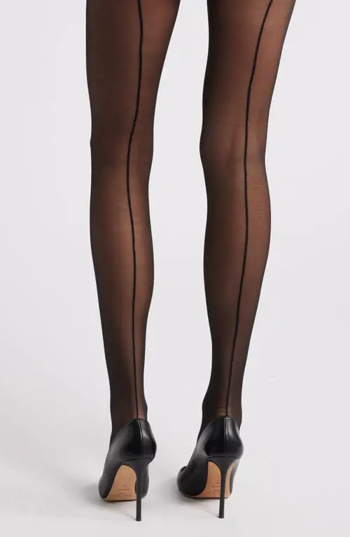 Nordstrom Sheer Back Seam Tights - Black