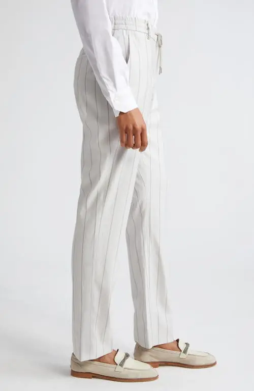 Eleventy Slim Fit Stripe Virgin Wool-blend Pants