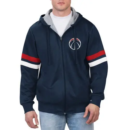 G-III SPORTS BY CARL BANKS Washington Wizards Contender Full-zip Hoodie Jacket - Navy