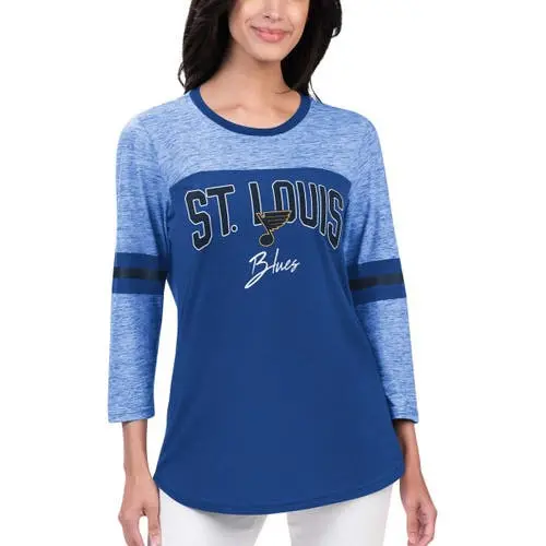G-III 4HER BY CARL BANKS St. Louis S Play The Game 3/4-sleeve T-shirt - Blue