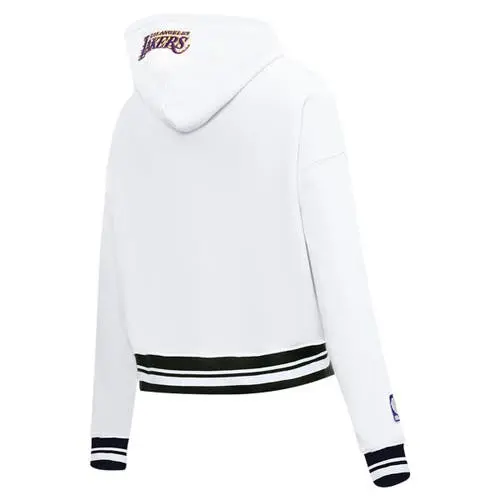 PRO STANDARD Los Angeles Lakers Script Tail Cropped Pullover Hoodie