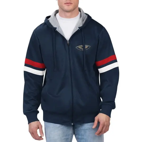 G-III SPORTS BY CARL BANKS New Orleans Pelicans Contender Full-zip Hoodie Jacket - Navy