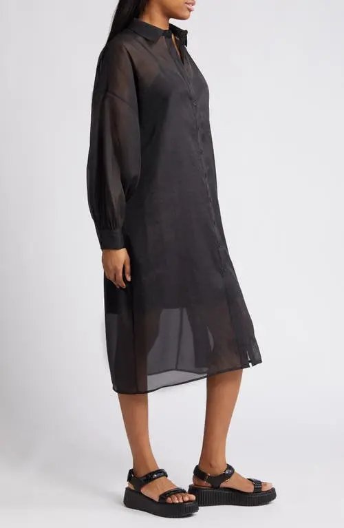 DRESSED IN LALA Semisheer Shirtdress