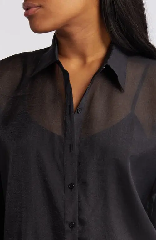 DRESSED IN LALA Semisheer Shirtdress