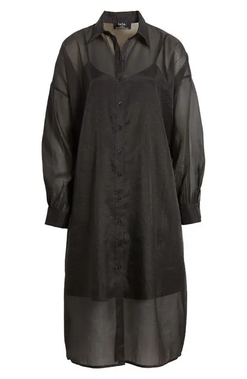 DRESSED IN LALA Semisheer Shirtdress
