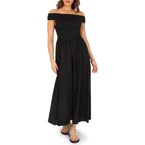 PETAL & PUP Tessa Off-the-shoulder Maxi Dress
