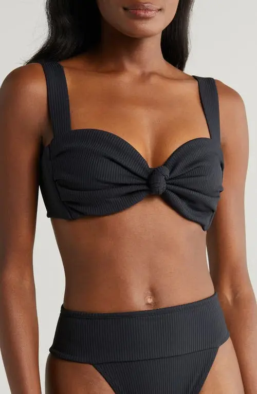 MONTCE Hayden Rib Bikini Top - Black Rib