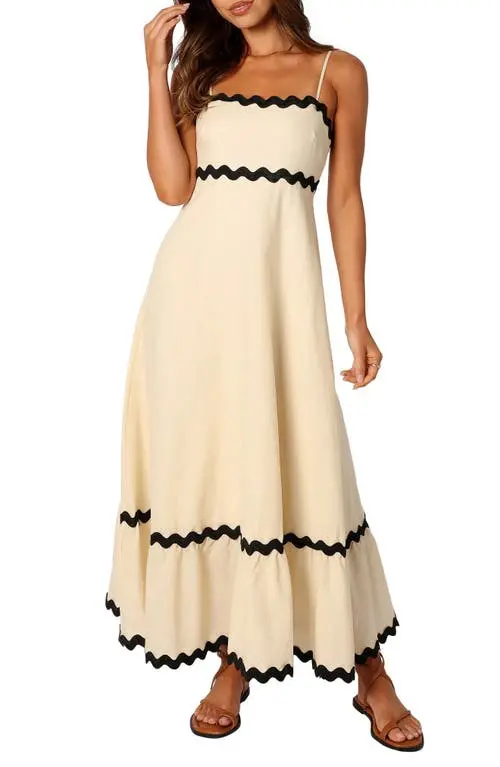 PETAL & PUP Yana Sleeveless Maxi Dress - Cream Black
