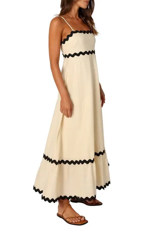 PETAL & PUP Yana Sleeveless Maxi Dress - Cream Black