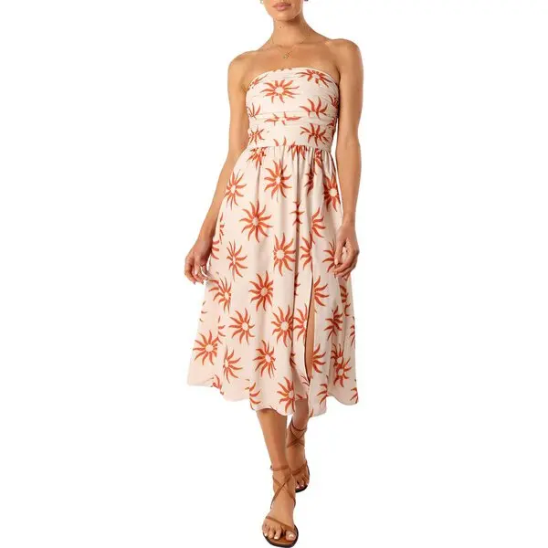 PETAL & PUP Ryder Strapless Midi Dress - Soleil
