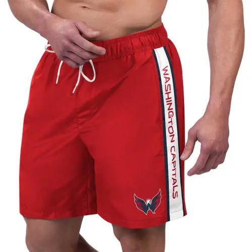 G-III SPORTS BY CARL BANKS Washington Capitals Streamline Volley Swim Trunks - Red