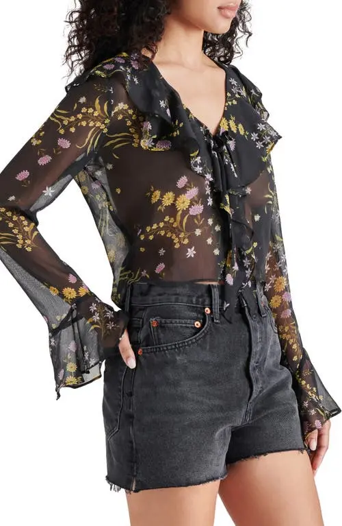 Steve Madden Floral Chiffon Top