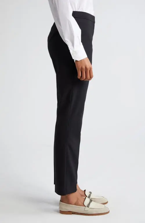 Eleventy Slim Fit Virgin Wool Blend Trousers - Black