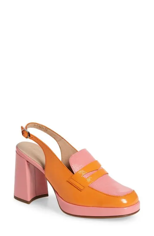 WONDERS Amelia Leather Slingback Pumps - Lk Apricot Blush