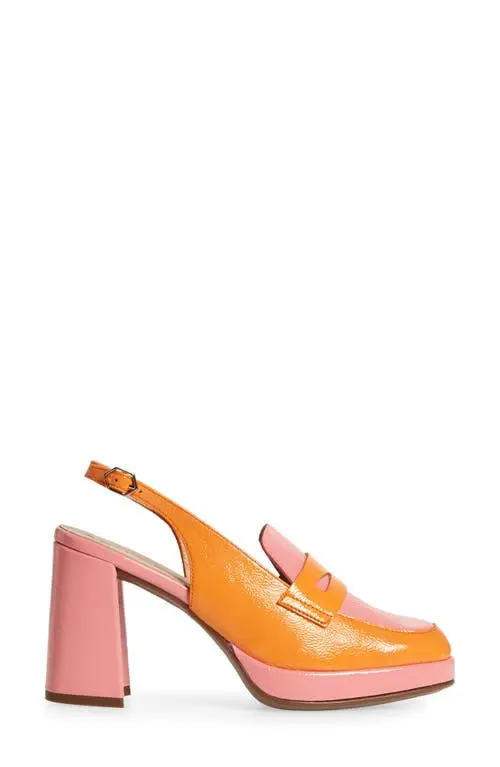 WONDERS Amelia Leather Slingback Pumps - Lk Apricot Blush