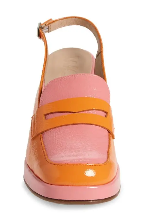WONDERS Amelia Leather Slingback Pumps - Lk Apricot Blush