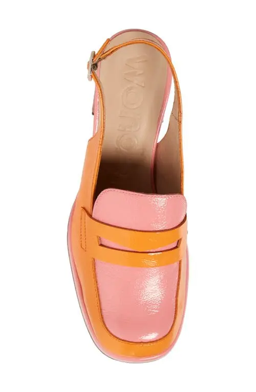 WONDERS Amelia Leather Slingback Pumps - Lk Apricot Blush