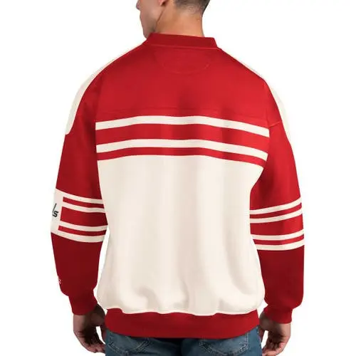 STARTER Washington Capitals Defense Fleece Crewneck Pullover Sweatshirt By
