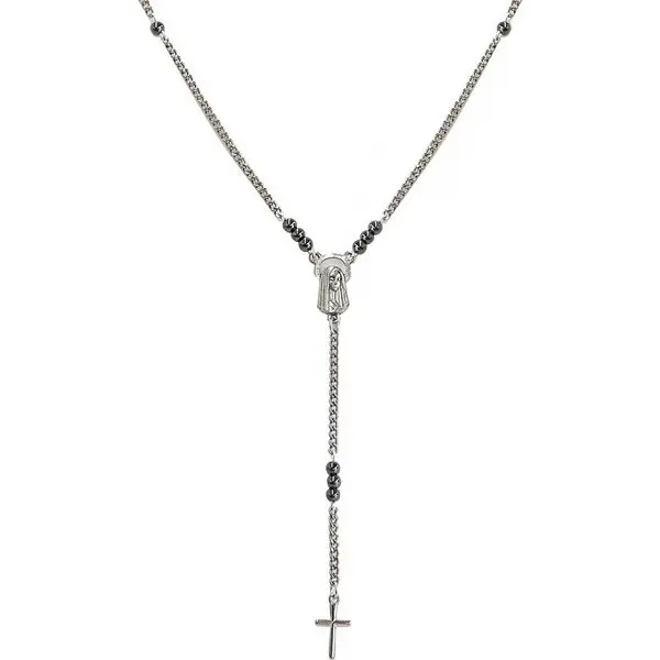 MR. ETTIKA Ettika Cross Lariat Necklace - Silver