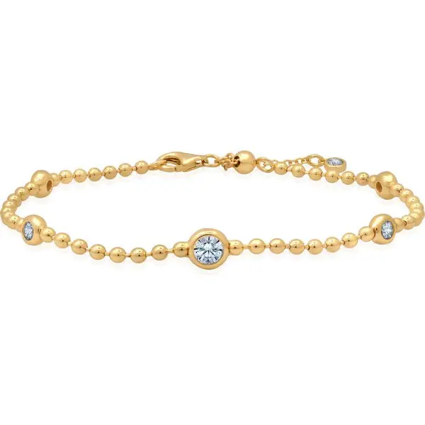 CRISLU Cubic Zirconia Station Bracelet - Gold