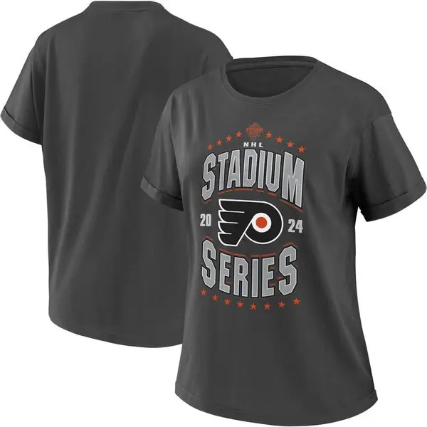 WEAR BY ERIN ANDREWS Philadelphia Flyers 2024 Nhl Stadium Series T-shirt - Charcoal