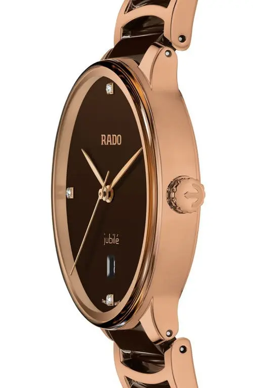 RADO Centrix Diamond Bracelet Watch - Brown