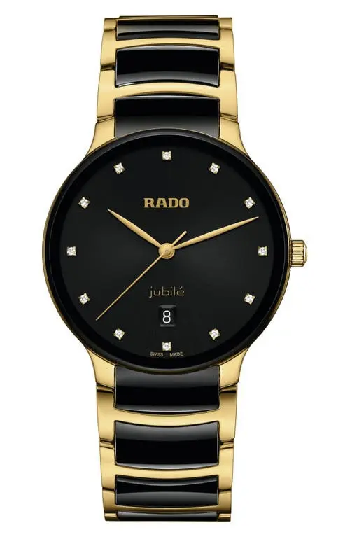 RADO Centrix Diamond Bracelet Watch - Black