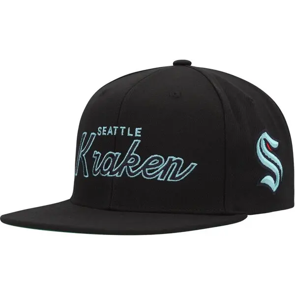 Mitchell & Ness Seattle Kraken Core Team Script 2.0 Snapback Hat