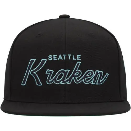 Mitchell & Ness Seattle Kraken Core Team Script 2.0 Snapback Hat