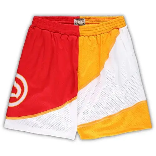 Mitchell & Ness Red Atlanta Hawks Big & Tall Hardwood Classics Split Swingman Shorts