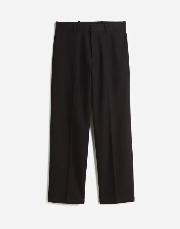 Madewell Cotton-wool Blend Flat-front Trousers - True Black