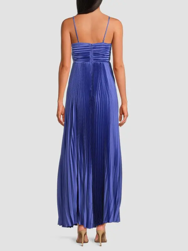 Likely Asra Satin Pleated Gown
