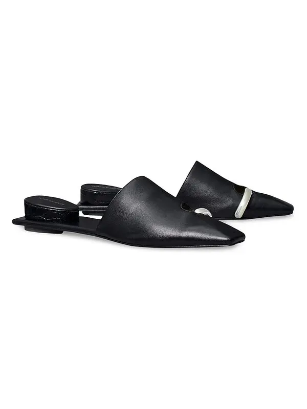 Tory Burch Pierced Leather Mules - Perfectblack