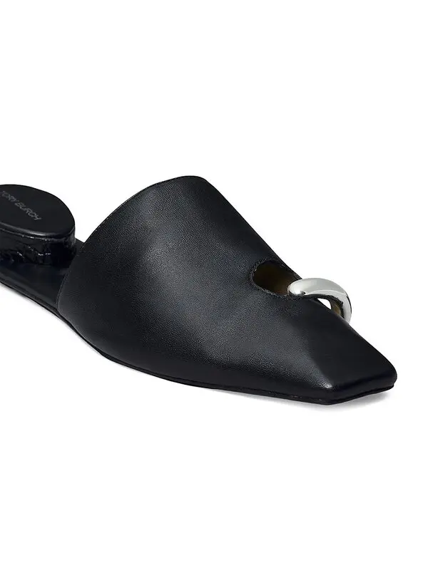 Tory Burch Pierced Leather Mules - Perfectblack