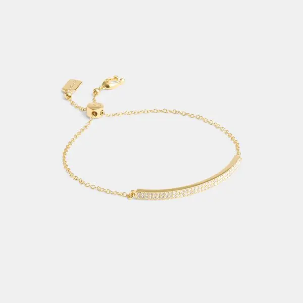 COACH® Pavé Bar Slider Bracelet - Gold