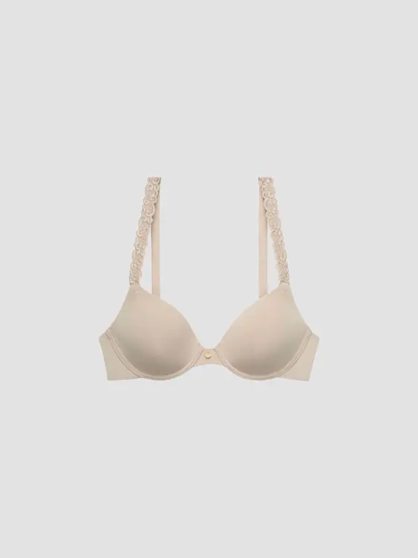 Natori Pure Luxe Plunge T-shirt Bra - Cafe
