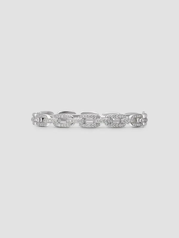 David Yurman Stax Chain Link Bracelet In 18k - Diamond