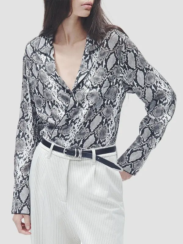Rag & Bone Aurora Snake Silk-blend Shirt