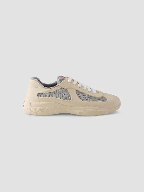 Prada America's Cup Soft Rubber And Bike Fabric Sneakers - Beige