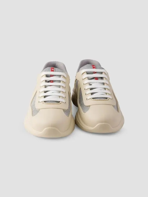 Prada America's Cup Soft Rubber And Bike Fabric Sneakers - Beige