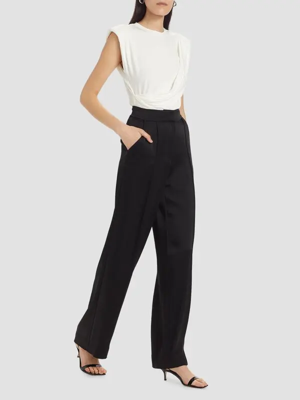 Simkhai Kyra Wide-leg Satin Pants