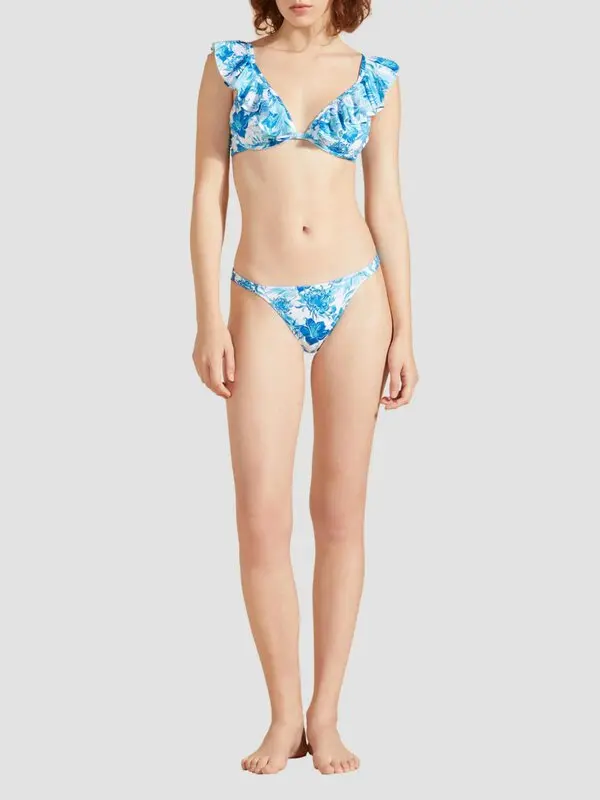 Vilebrequin Tahiti Flowers Ruffled Bikini Top
