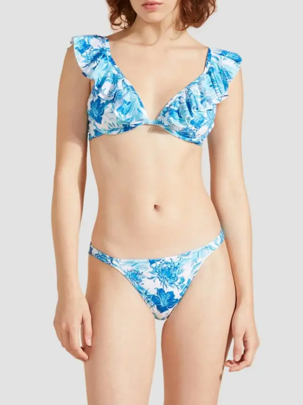 Vilebrequin Tahiti Flowers Ruffled Bikini Top