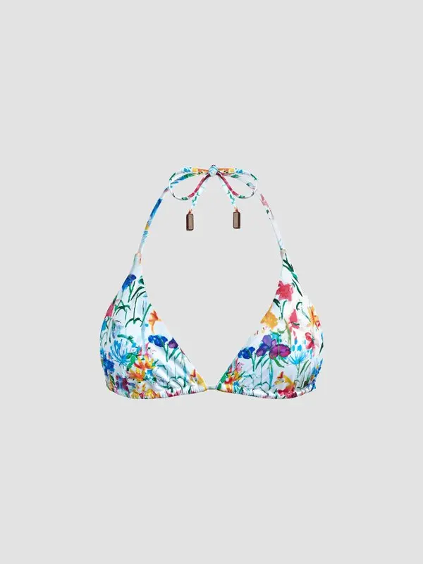 Vilebrequin Happy Flowers String Bikini Top - Blanc