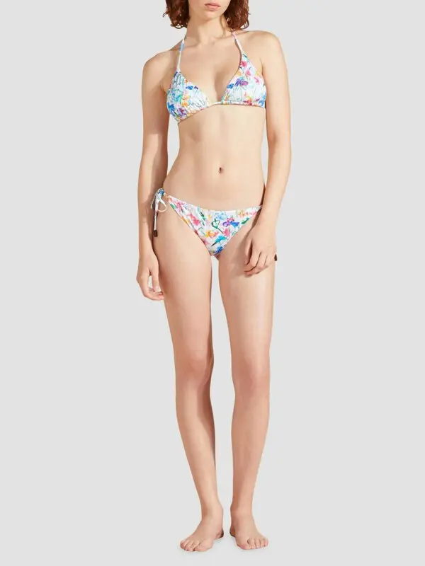 Vilebrequin Happy Flowers String Bikini Top - Blanc