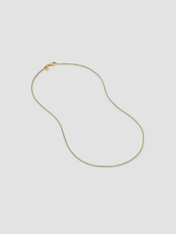 David Yurman Box Chain Necklace In 18k Yellow 1.25mm