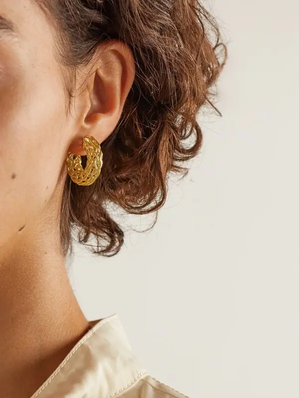 Bottega Veneta Crochet -tone Hoop Earrings